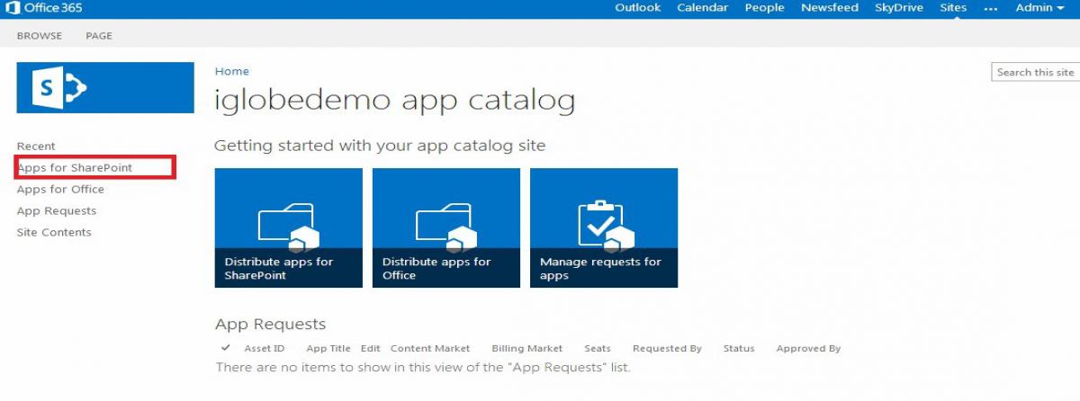 4 1 Add App In App Catalog Site Iglobe Crm Office 365